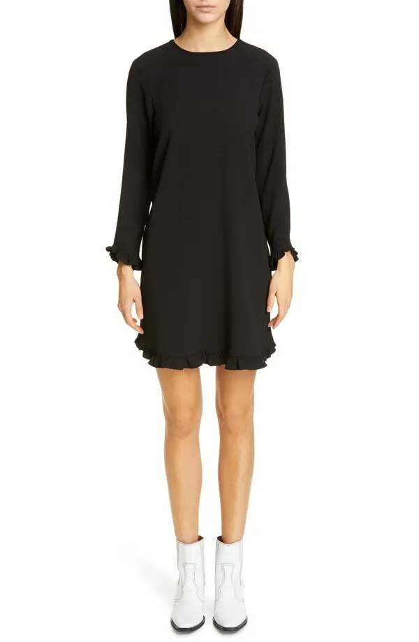 knee length dresses for ladies Textured Organza Long Full Circle Dress US0 (FR32) / Black main image 1