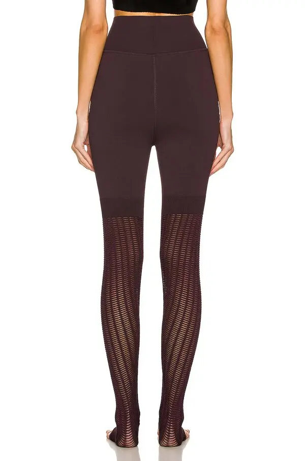 Alaïa Lace Legging In Black - Aubergine