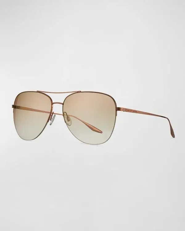 Barton Perreira Chevalier Semi-rimless Aviator Sunglasses - Pink