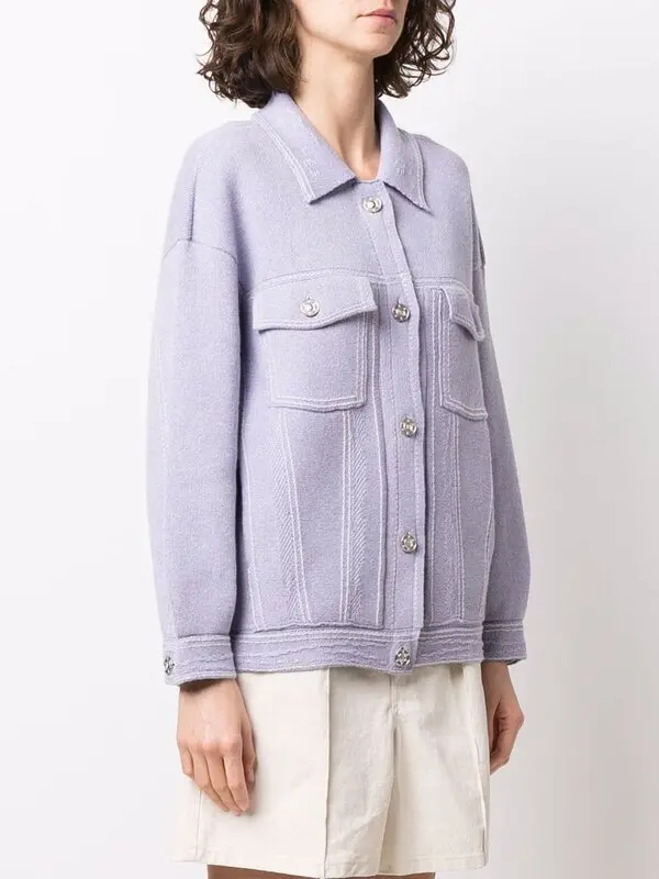 BARRIE Oversized Cashmere-cotton Blend Jacket