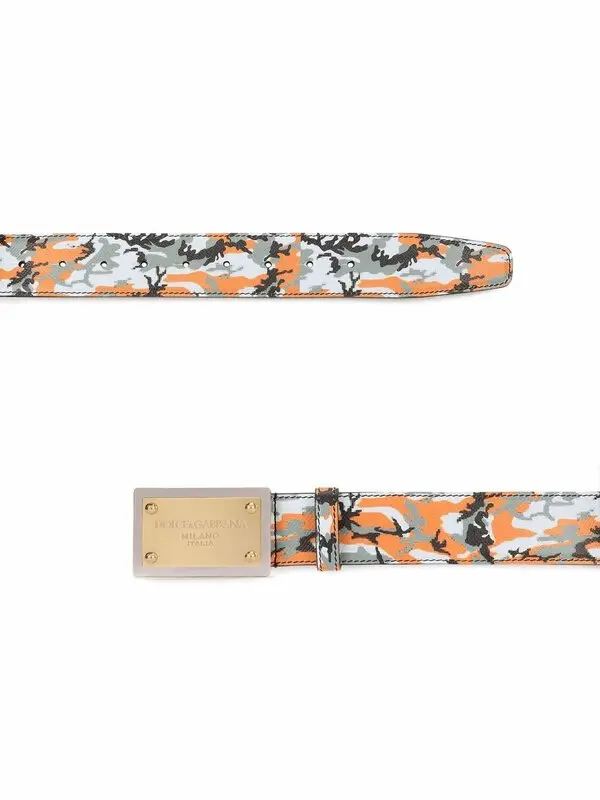 Dolce & Gabbana Camouflage-print Leather Belt