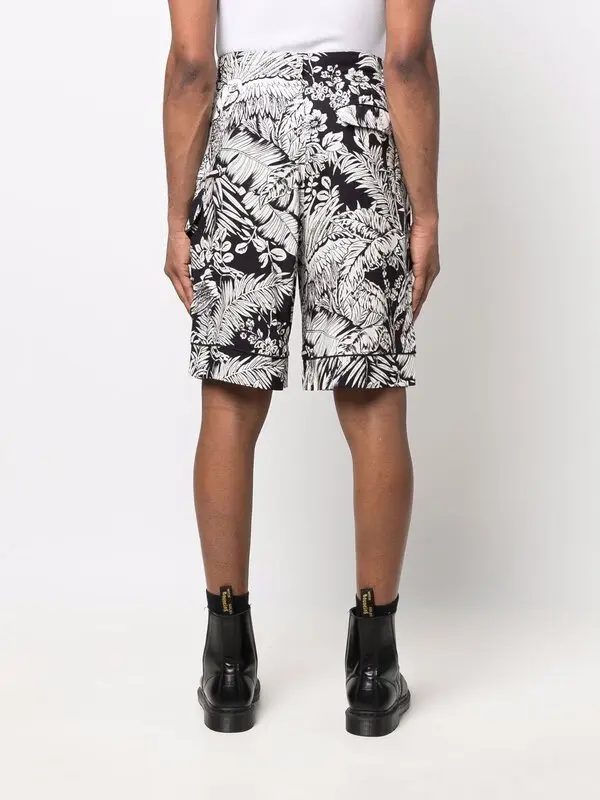 Palm Angels Parrot-print Track Shorts - Black
