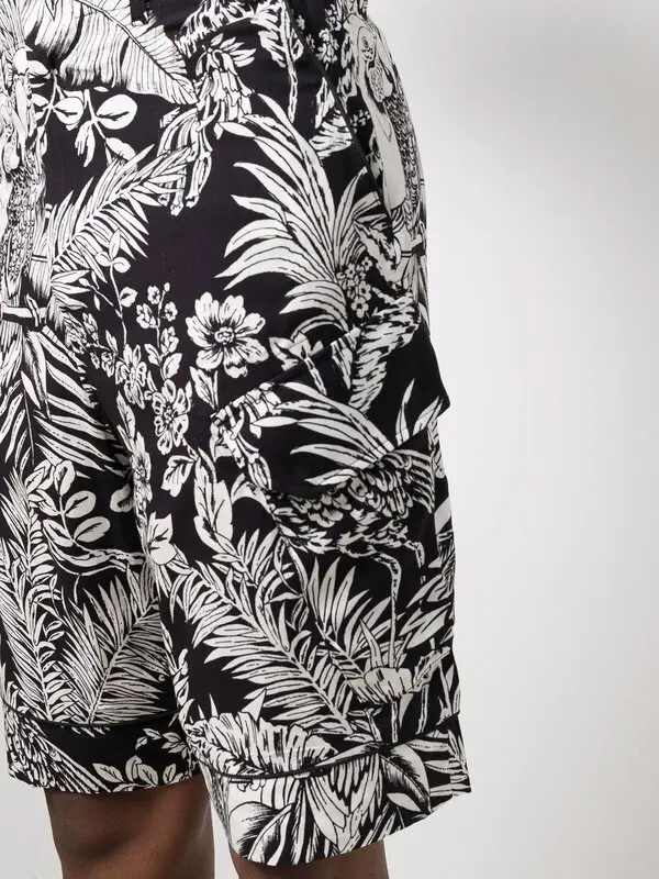 Palm Angels Parrot-print Track Shorts - Black