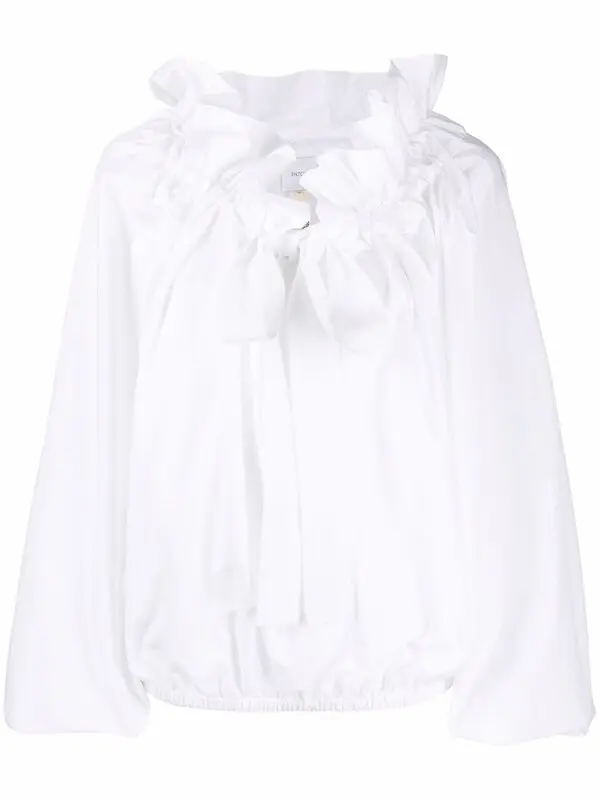 PATOU Puff-sleeve Poplin Blouse - White