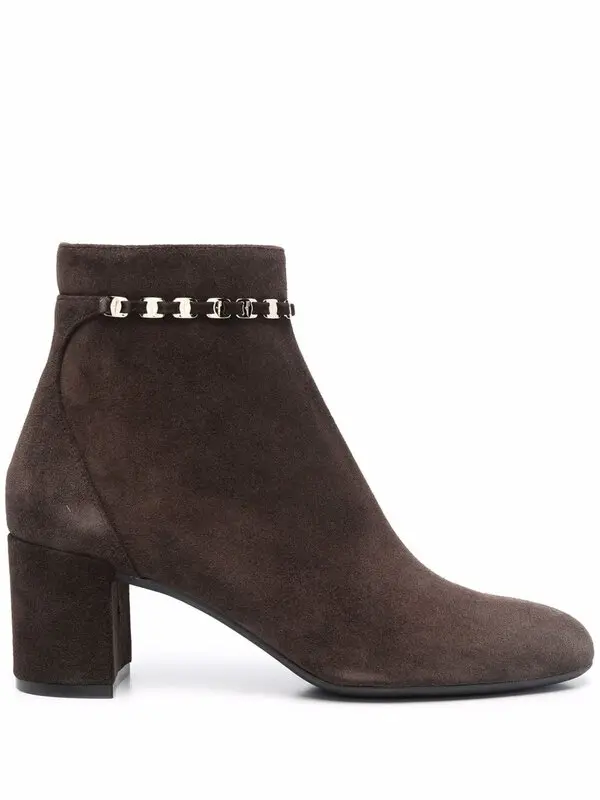 FERRAGAMO Ghila Suede Ankle Boots - Brown