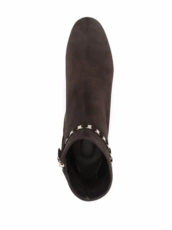 FERRAGAMO Ghila Suede Ankle Boots - Brown