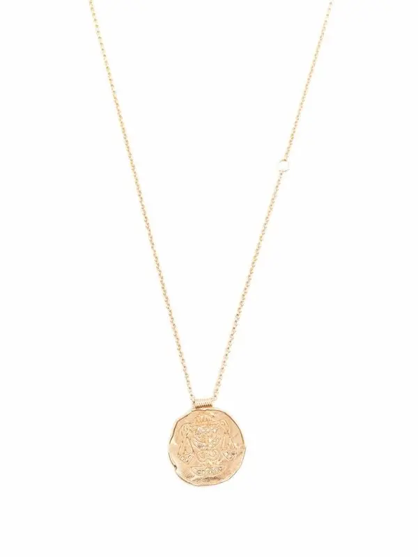 Maje Zodiac Medal Necklace - Gold