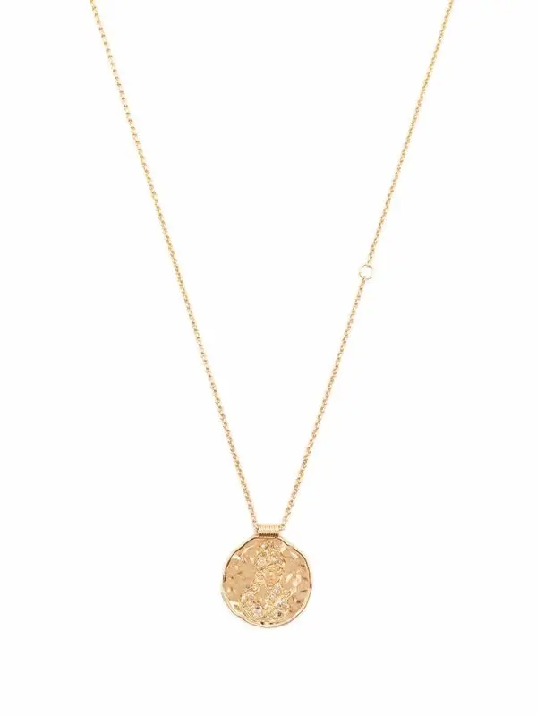 Maje Zodiac Medal Necklace - Gold