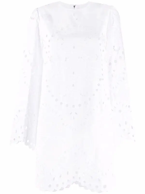 Dolce & Gabbana Embroidered Long-sleeve Dress - White
