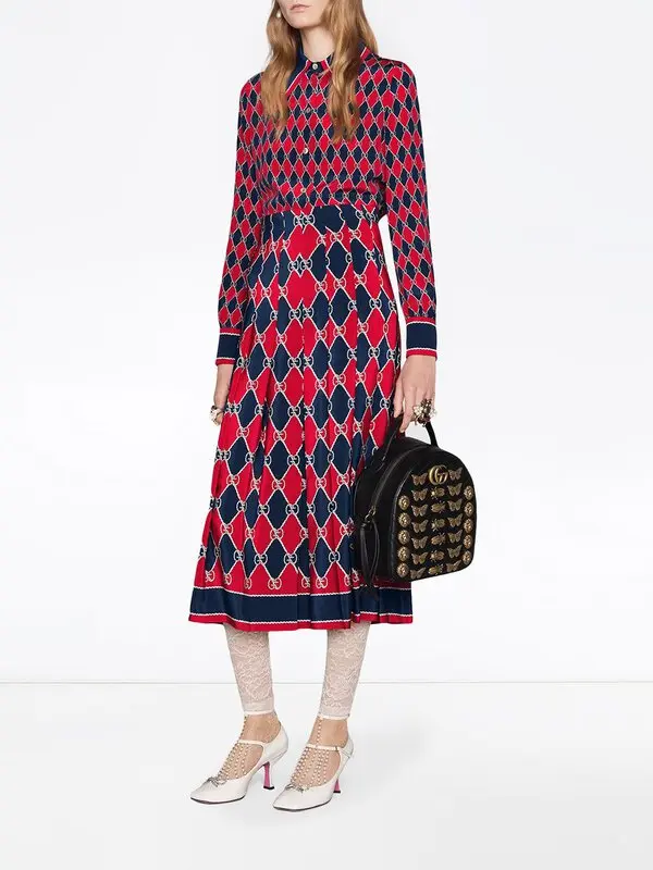 Gucci Rhombus Print Silk Shirt