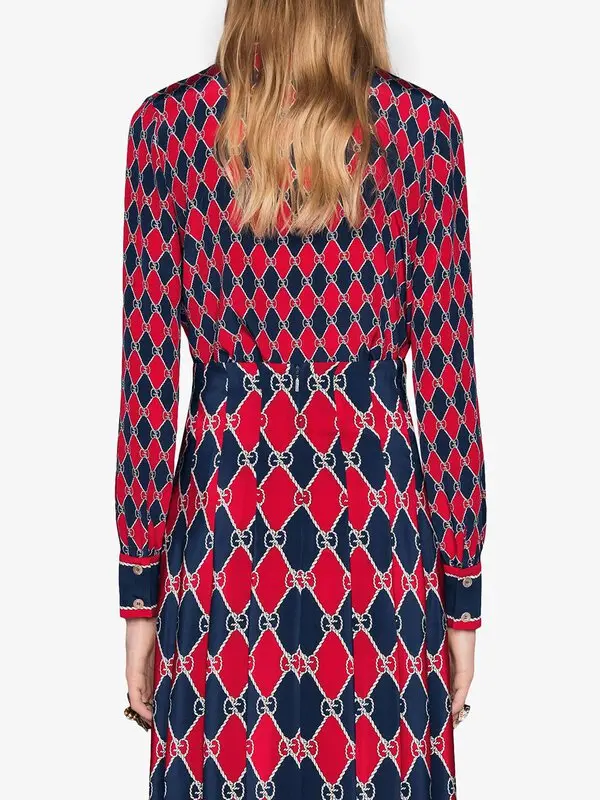Gucci Rhombus Print Silk Shirt