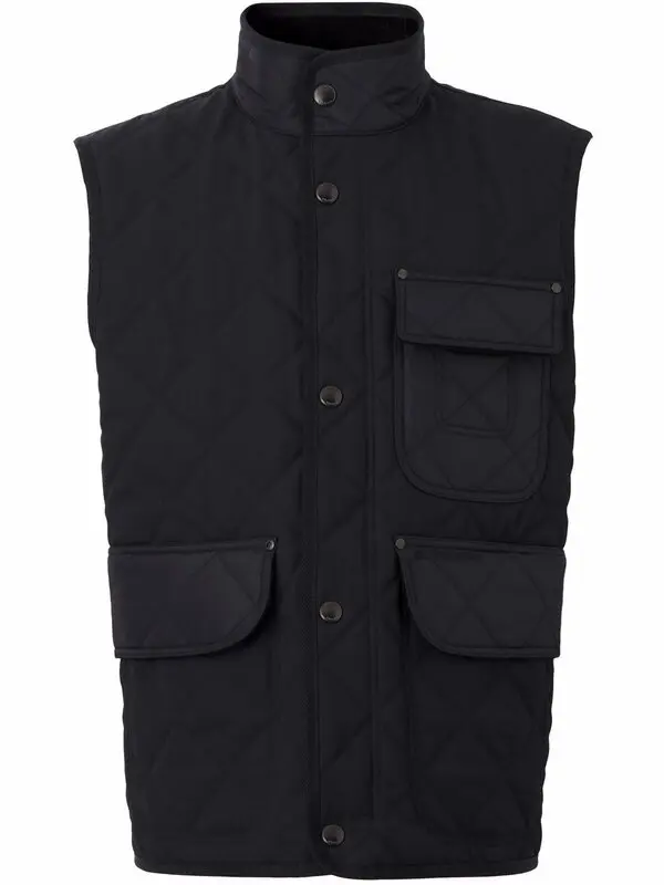 Burberry Diamond-quilted Gilet With Vintage Check Lining