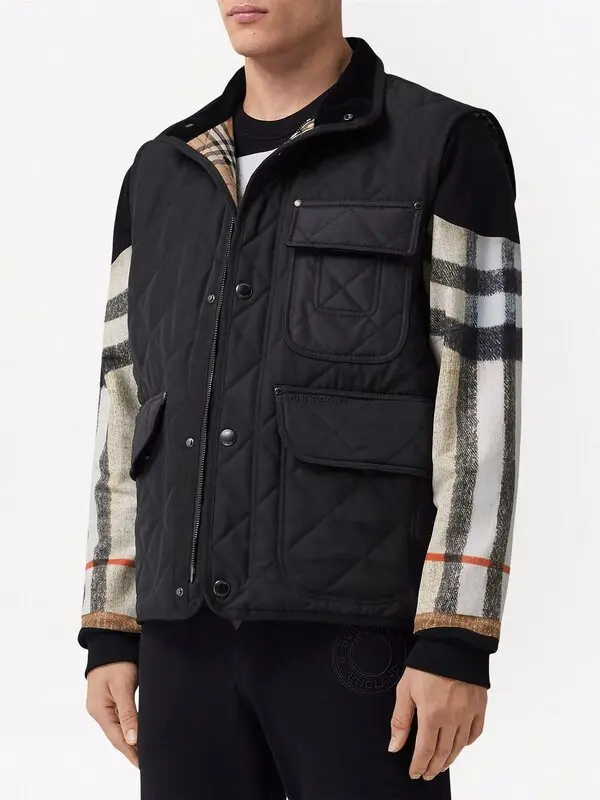 Burberry Diamond-quilted Gilet With Vintage Check Lining