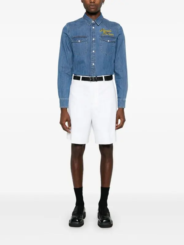 Alexander McQueen Logo-embroidered Denim Shirt