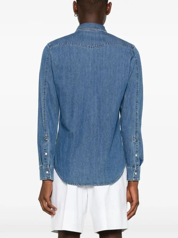 Alexander McQueen Logo-embroidered Denim Shirt