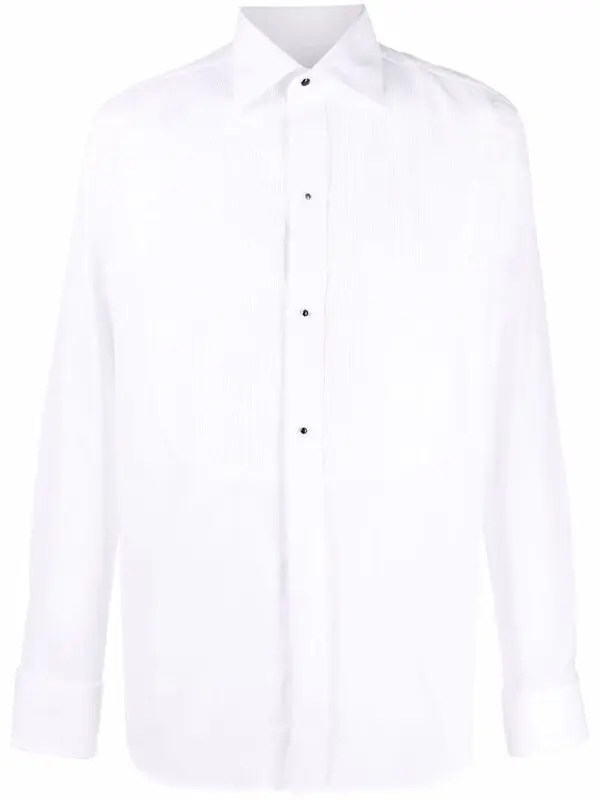 Canali Buttoned Long-sleeve Tuxedo Shirt