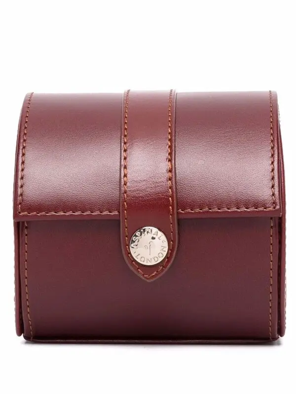 ASPINAL OF LONDON Stitched Logo Watch Case - Brown