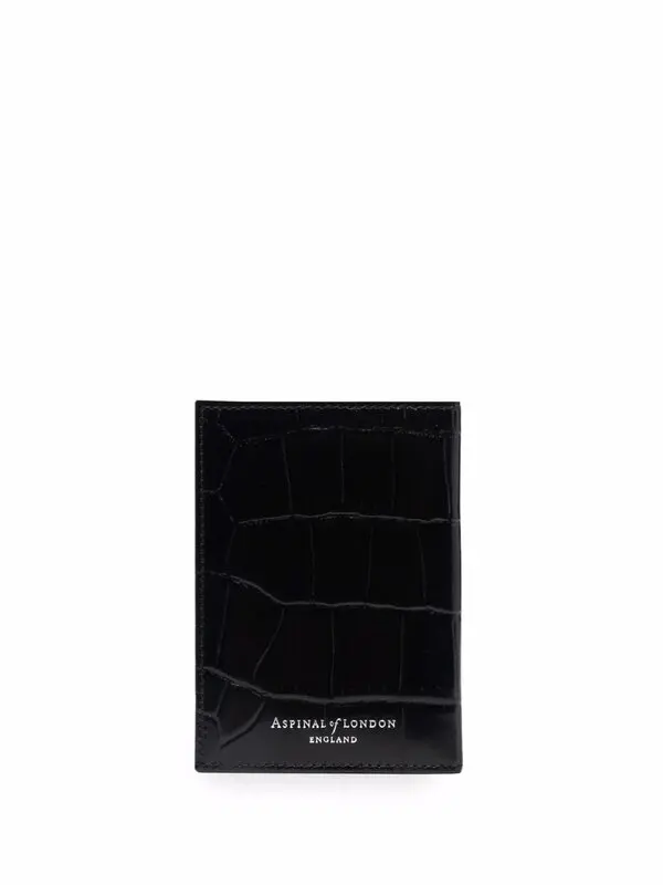 ASPINAL OF LONDON Crocodile-effect Bi-fold Cardholder