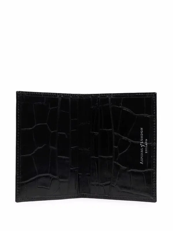 ASPINAL OF LONDON Crocodile-effect Bi-fold Cardholder