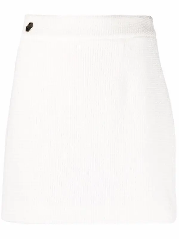 Philipp Plein Logo-plaque Detail Mini Skirt - White