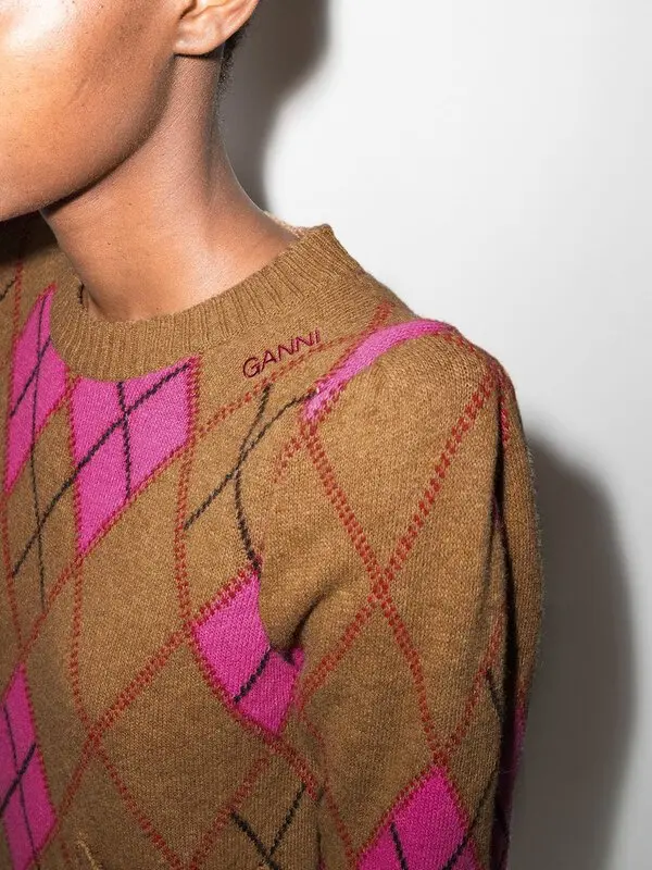 GANNI Harlequin Pattern Jumper