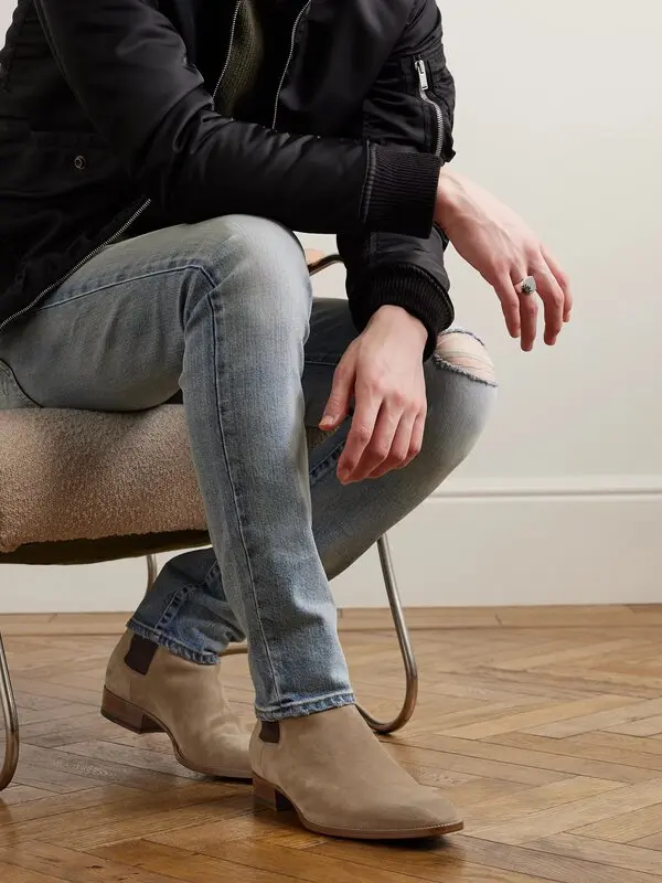 Saint Laurent Wyatt 30 Suede Chelsea Boots - Brown