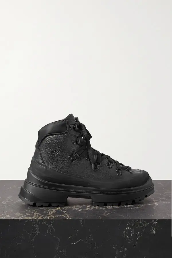 Canada Goose Journey Textured-leather Ankle Boots - Black