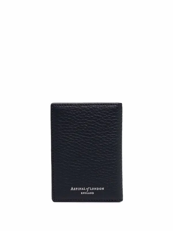 ASPINAL OF LONDON Pebbled-effect Double Fold Wallet - Blue