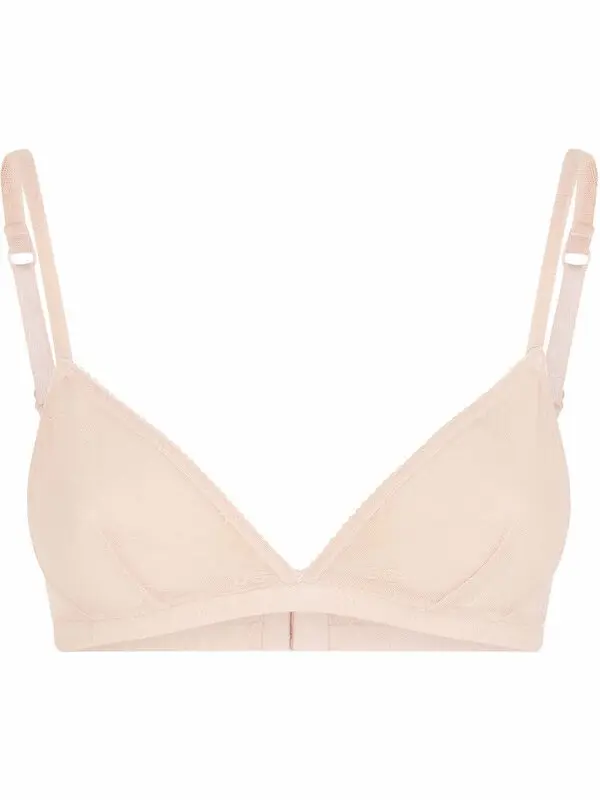 Dolce & Gabbana Dg-logo Triangle Bralette - Neutrals