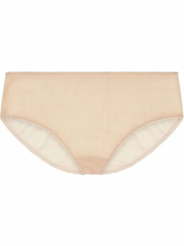 Dolce & Gabbana Dg Tulle Mid-rise Briefs - Neutrals