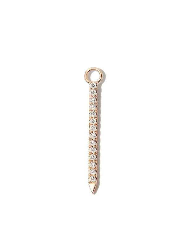 MARIA TASH 18kt Rose Gold Eternity Bar Diamond Charm - Pink