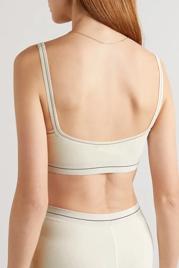 Khaite Carmelo Intarsia Ribbed-knit Bralette
