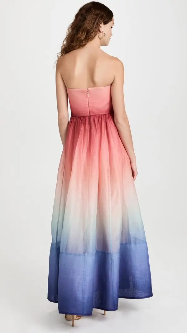 Zimmermann Postcard Strapless Midi Dress