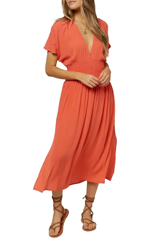 O'Neill Cecile Short Sleeve Midi Dress