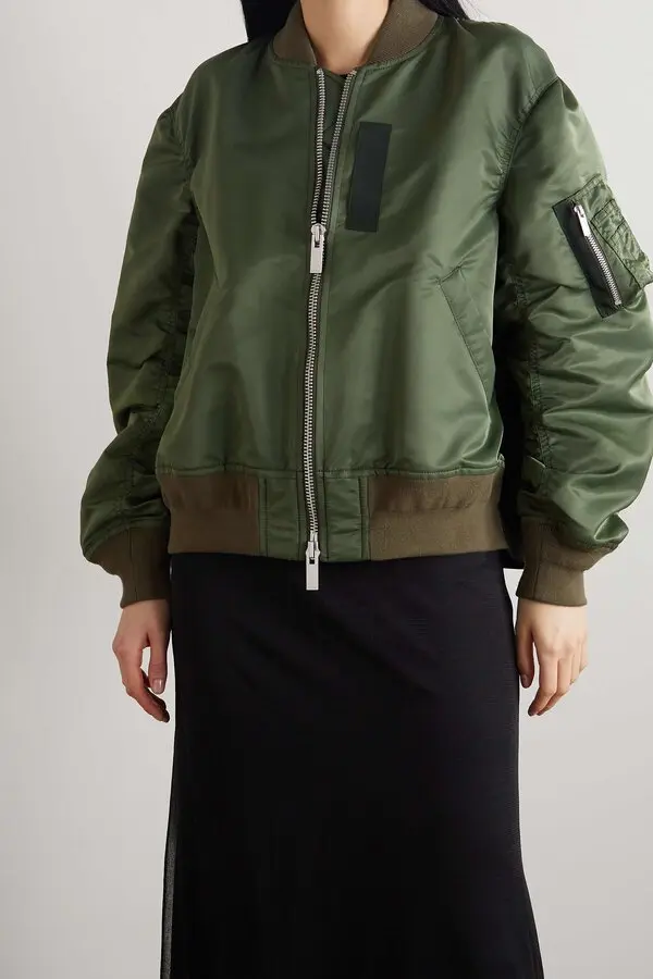 Sacai Shell Bomber Jacket - Army Green