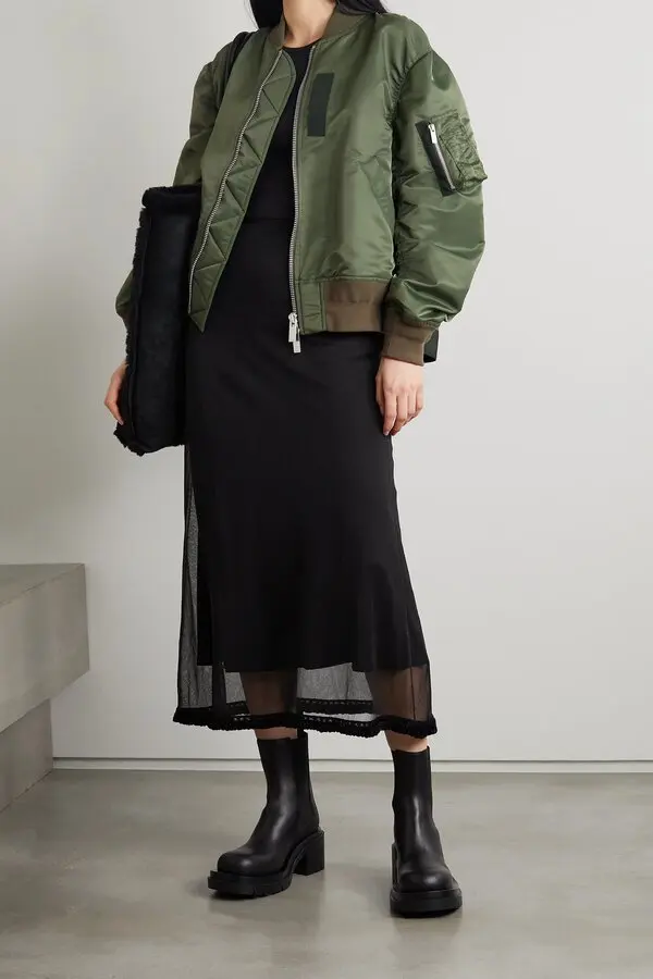 Sacai Shell Bomber Jacket - Green