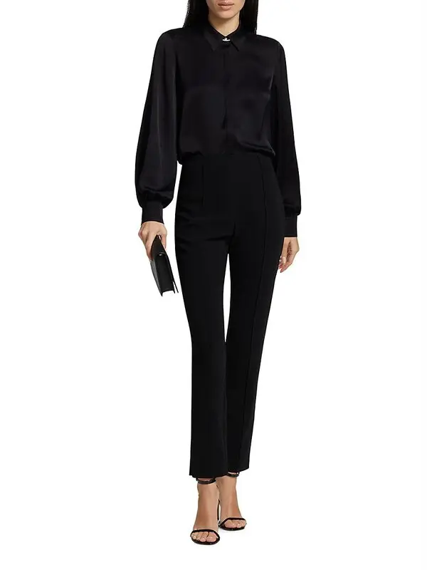 Cinq À Sept Brianne Pintuck Crepe Pants - Black