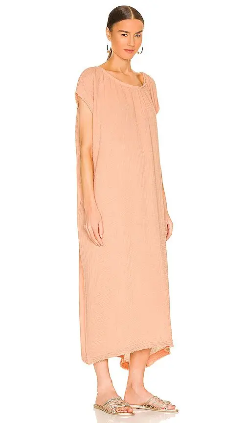 9seed Moonstone Off The Shoulder Caftan In Tan