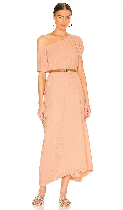 9seed Moonstone Off The Shoulder Caftan In Tan