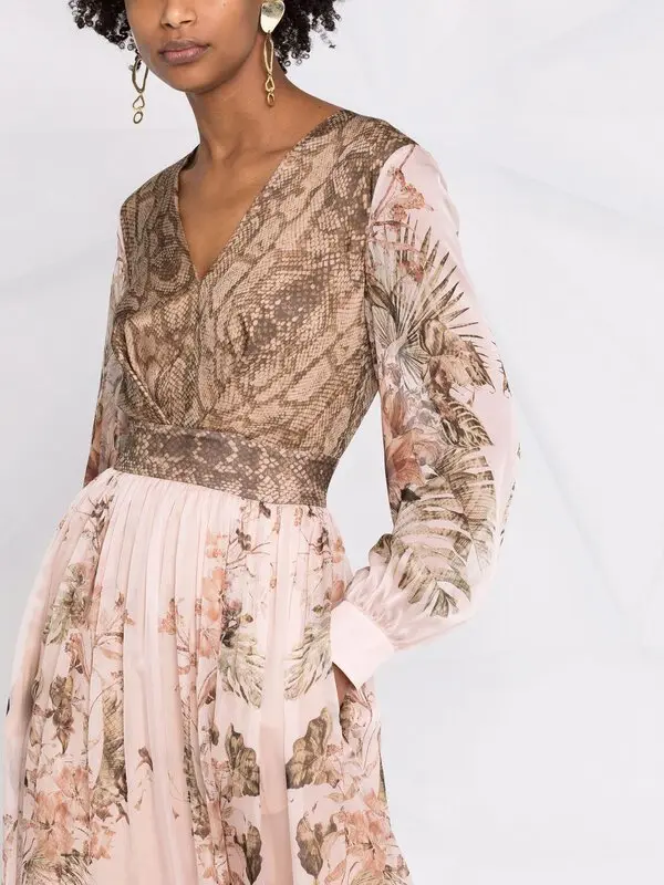 Alberta Ferretti Long Sleeve Maxi Dress