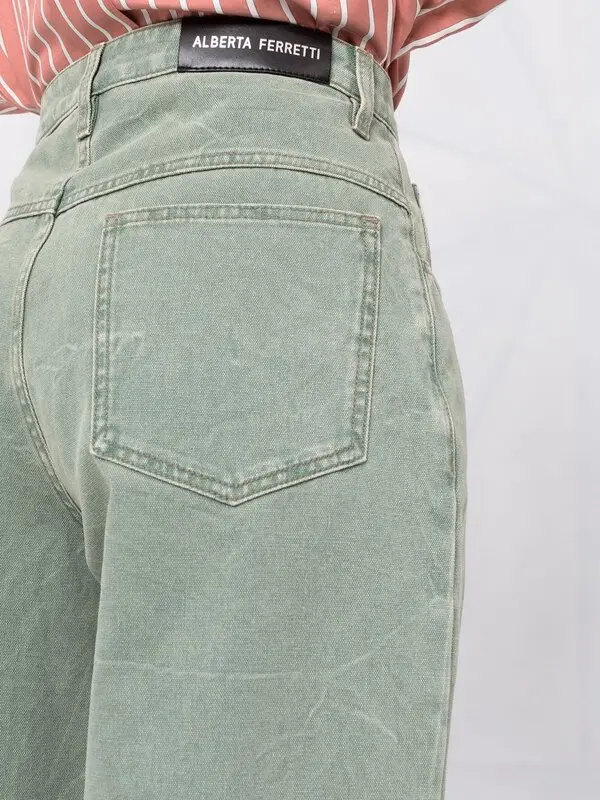 Alberta Ferretti Light Cotton High-waisted Tapered Jeans