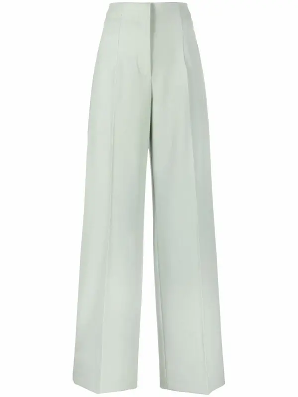 Alberta Ferretti High-waisted Wide-leg Trousers - Green