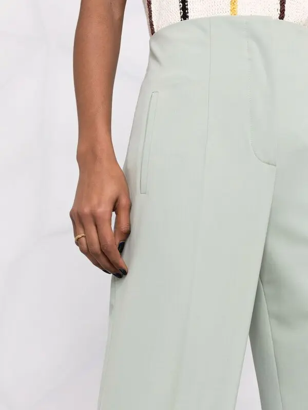 Alberta Ferretti High-waisted Wide-leg Trousers - Green