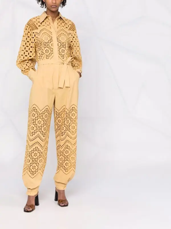 Alberta Ferretti Broderie Anglaise Jumpsuit