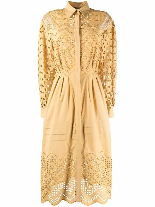 Alberta Ferretti Broderie Anglaise Shirtdress