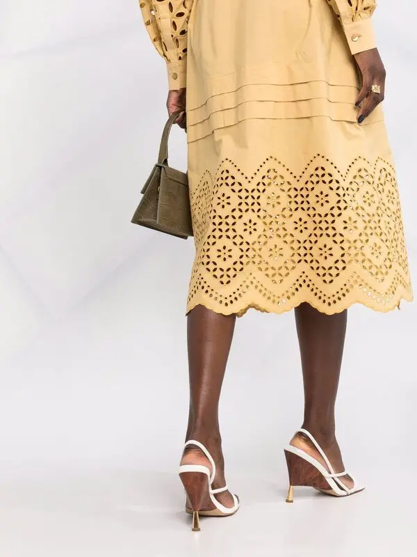 Alberta Ferretti Broderie Anglaise Shirtdress