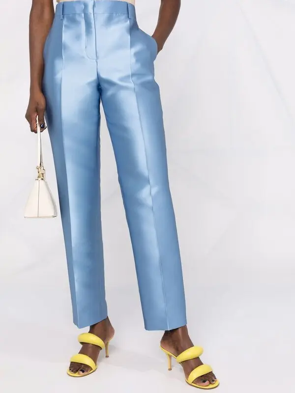 Alberta Ferretti Satin Finish Straight-leg Trousers