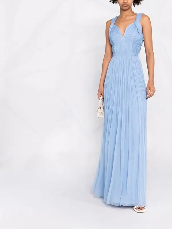 Alberta Ferretti Ruched Silk Dress