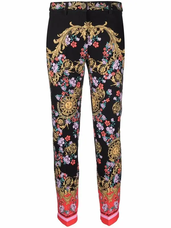 Versace Baroque Print Fitted Trousers