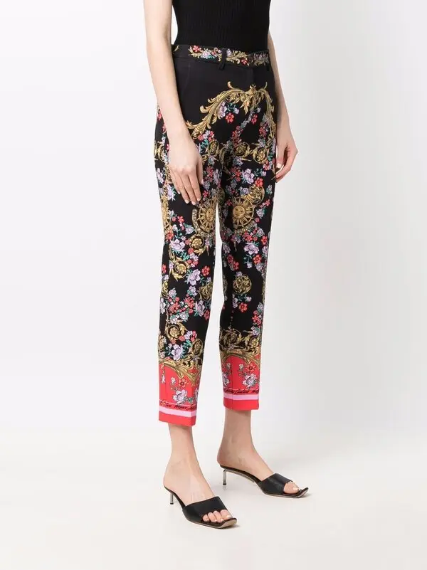 Versace Baroque Print Fitted Trousers